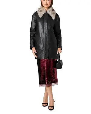 French Connection Dessa Faux Leather Coat