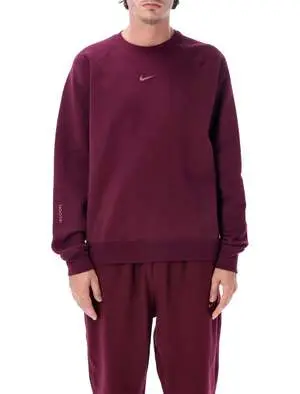Nike Nocta-style Relaxed Crewneck Sweatshirt With Silicone Swoosh Logo - Viola