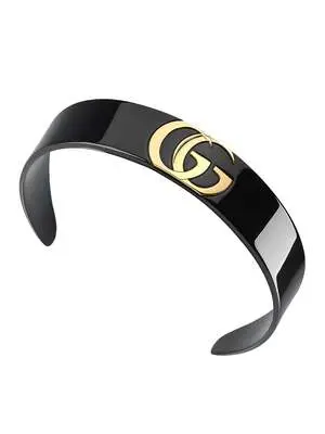 GUCCI Gucci Double G Mini Tortoiseshell Resin Bracelet With Gold-Toned Hardware