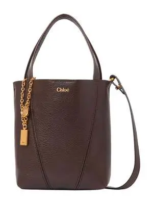 Chloé Mini Leather Crossbody Bag With Magnetic Closure - Marrone