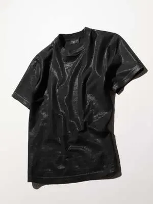 Gucci Technical Cotton Devoré Print Crewneck T-shirt With Dropped Shoulders - Nero