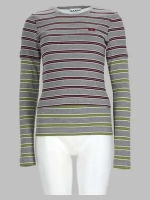 GANNI Organic Cotton & Elastane Fleece Sweatshirt