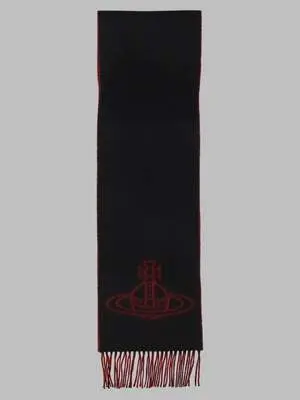 VIVIENNE WESTWOOD Wool Logo Scarf - Black