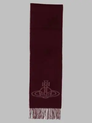 VIVIENNE WESTWOOD Wool Logo Scarf - Bordeaux