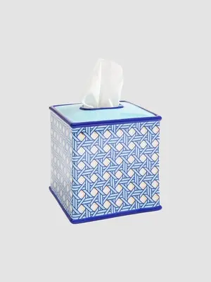 Jonathan Adler Basketweave Tissue Box - Blue