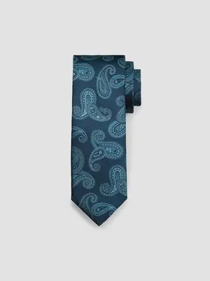 Canali Paisley Silk Tie Blue