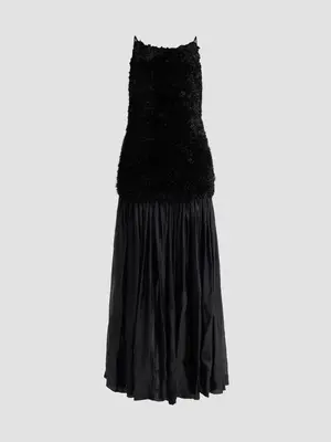 THE GARMENT Hydra Rosette Drop-waist Gown - Black