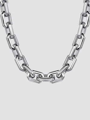 GABRIEL & CO Classic Sterling Faceted Oval-link Chain Necklace/5.6mm