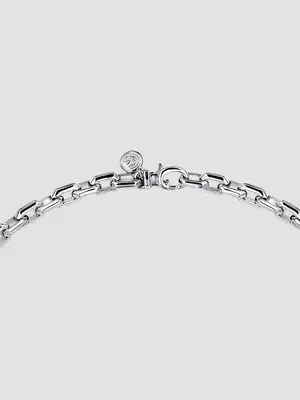 GABRIEL & CO Classic Sterling Faceted Oval-link Chain Necklace/5.6mm
