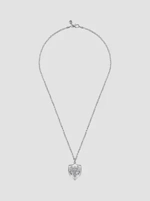 GABRIEL & CO Modern Relics Sterling St. Michael Shield Pendant Necklace - Silver