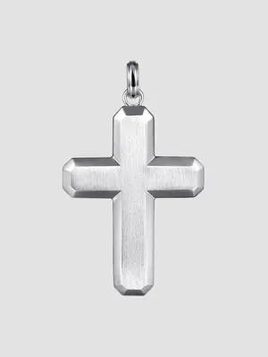 GABRIEL & CO Contemporary Sterling Cross Pendant - Silver
