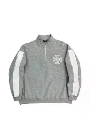 Mixed Emotion Logo-print Panelled Sweater - Grey