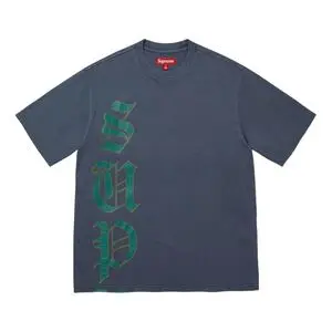Supreme Fw26cracked Vertical S/s T-shirt - Navy