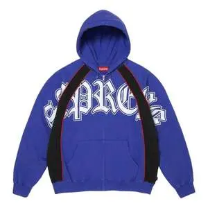 Supreme Fw26 Paneled Zip Up Hooded Sweatshirt - Royal