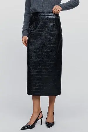 Essentiel Antwerp Faux Leather Midi Skirt