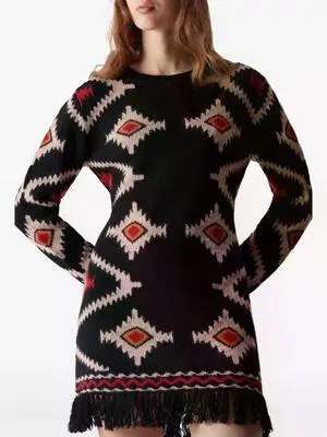 FORTELA Lilium Navajo-pattern Fringed Sweater