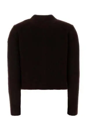 Moncler Chocolate Knit And Nylon Cardigan - Brown