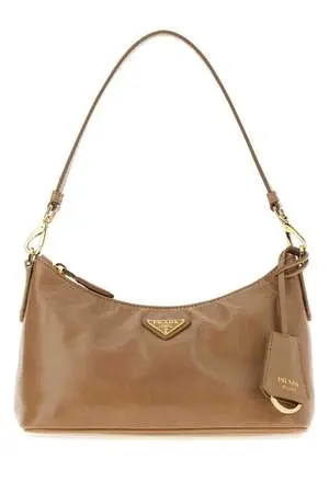 Prada Beige Leather Handbag - Brown