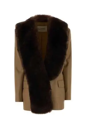 Valentino Garavani Beige Wool And Silk Blazer