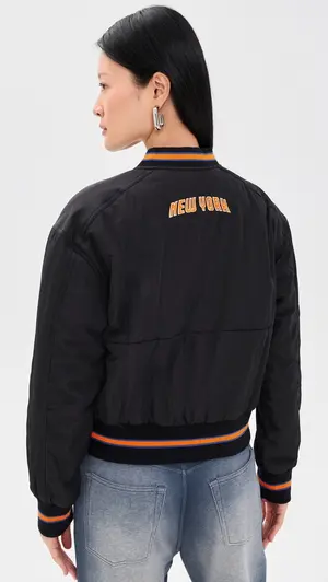 Terez Knicks Cropped Bomber Jacket