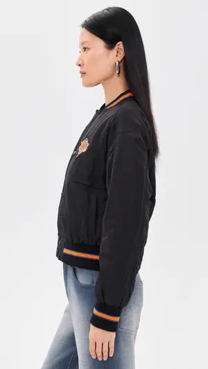 Terez Knicks Cropped Bomber Jacket