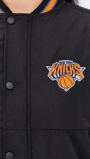 Terez Knicks Cropped Bomber Jacket