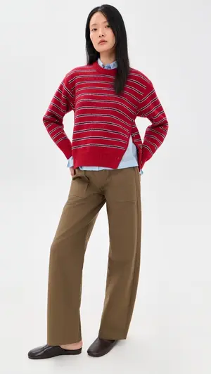DUNST Striped Chunky Sweater