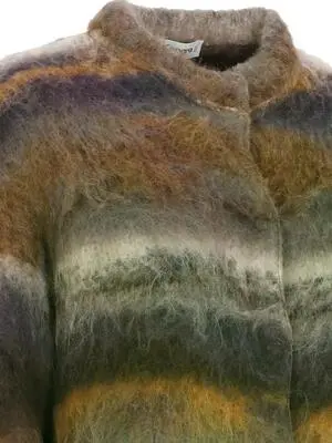 KANGRA Striped Brushed-finish Cardigan - Brown