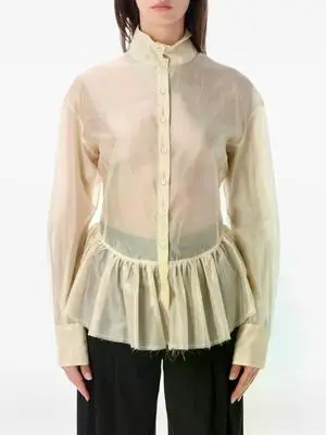 THELATEST Elaine Ruffled Sheer Shirt