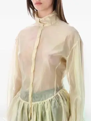 THELATEST Elaine Ruffled Sheer Shirt