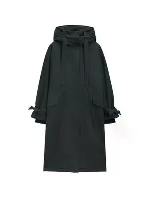 G-LAB Livia Hooded Bow-detail Parka Coat - Blue