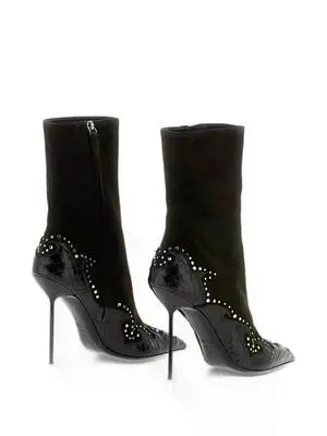 Paris Texas Lidia Queen Of Hearts Embroidered Pointed-toe Ankle Boots