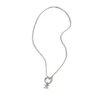 Celine Charms Triomphe Necklace In Brass With Rhodium Finish - Silver