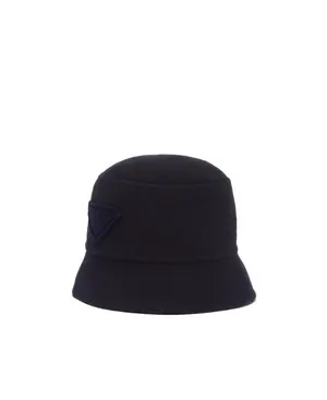 Prada Velour Cloth Bucket Hat - Black