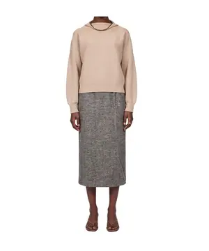 Brunello Cucinelli Monili-trimmed Ribbed-knit Sweater