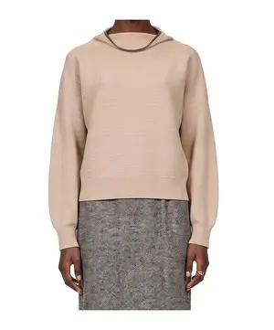Brunello Cucinelli Monili-trimmed Ribbed-knit Sweater