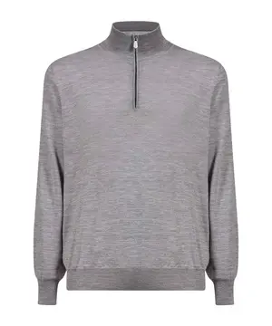 Brunello Cucinelli Half-zip Cashmere Sweater - Gray