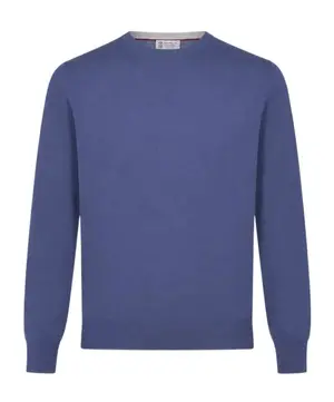 Brunello Cucinelli Crew-neck Knitted Sweater - Blue