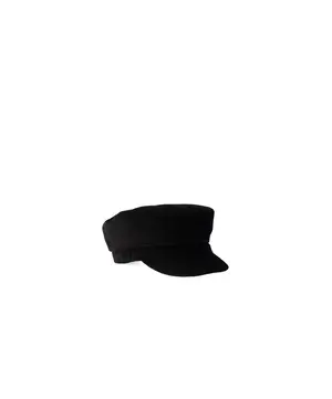 Prada Corduroy Newsboy Cap - Black