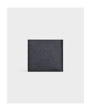 Celine Bi-fold Wallet With Coin Compartment In Grained Calfskin