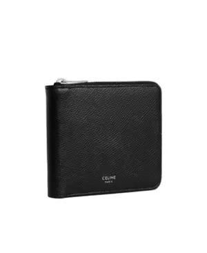 Celine Zipped Bi-fold Wallet In Grained Calfskin
