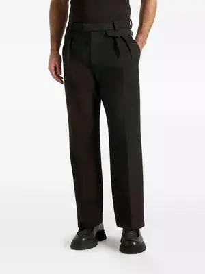 Manière De Voir Pierre Twin Pleat Tailored Trousers Dark Brown