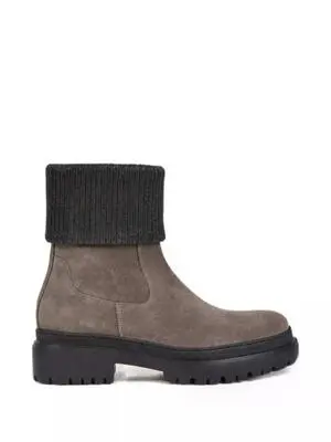 Brunello Cucinelli Monili-embellished Suede Ankle Boots