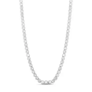 SHYMI Four Mm Bezel-set Classic Round Tennis Necklace - Silver