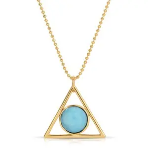 GLAMROCKS JEWELRY Two Faced Double Sided Necklace- Larimar, Moonstone