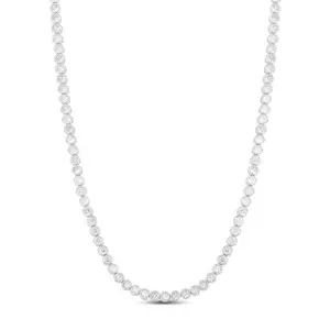 SHYMI Two Mm Bezel-set Classic Round Tennis Necklace - Silver