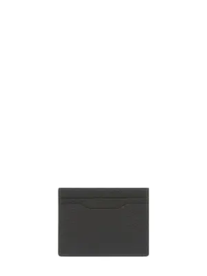 FERRARI Garnet Leather Card Holder With Printed Logo