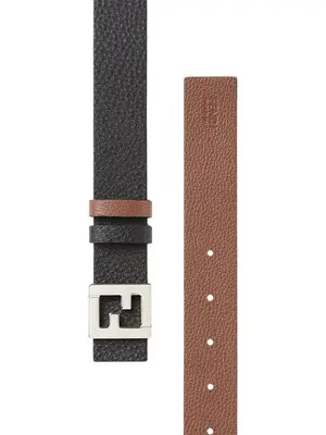 Fendi Leather 30 Mm Reversible Ff Belt