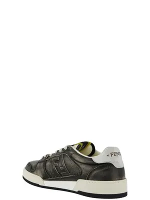 Fendi Distressed-effect Ff Logo Sneakers
