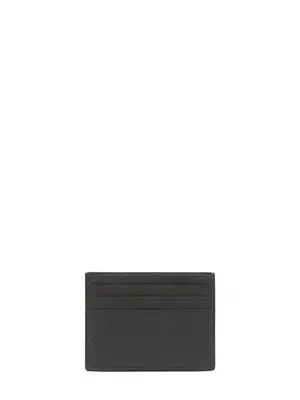 FERRARI Garnet Leather Card Holder With Prancing Horse By